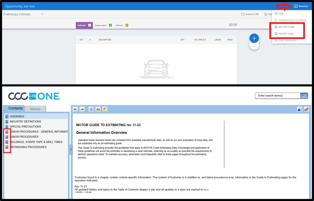 Estimate Tip - CCC - Locating MOTOR GTE in CCCone | The DEG