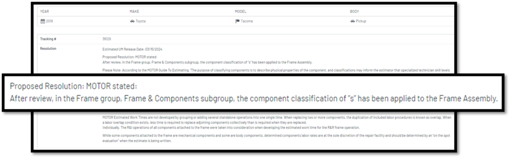 Estimate Tip - CCC- Frame "S" Classification | The DEG