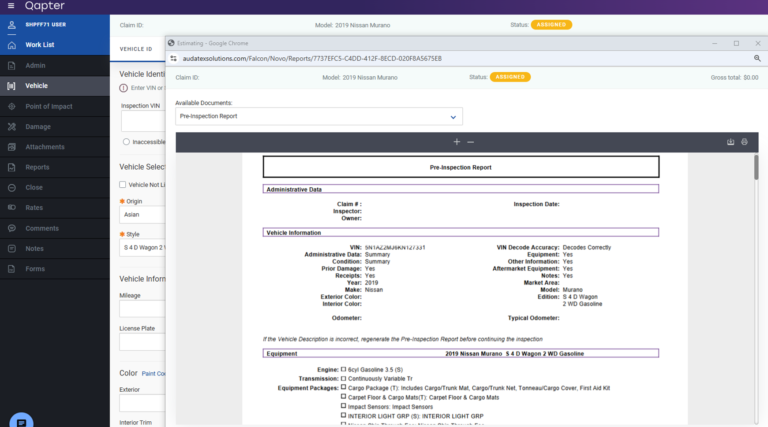 Estimate Tip - Solera Qapter (Audatex) - Pre-Inspection Report | The DEG