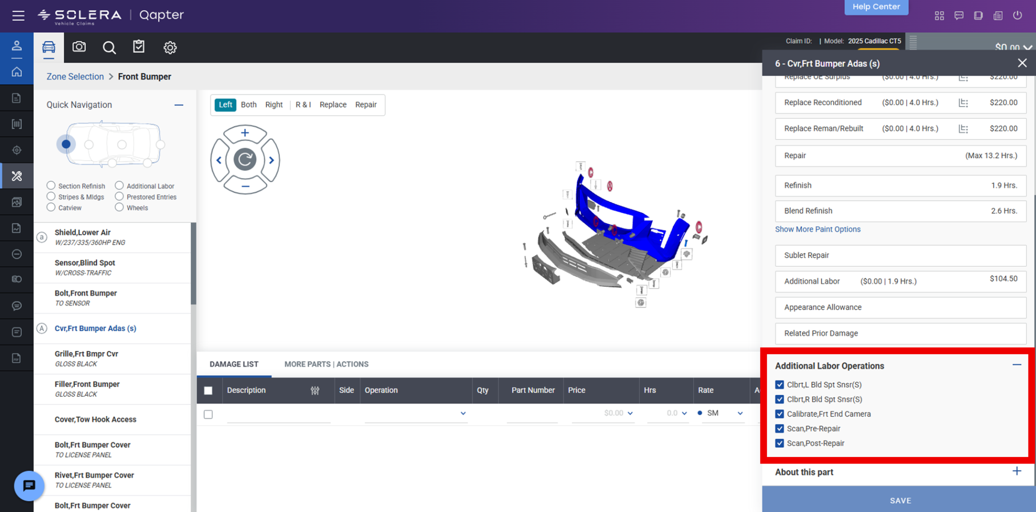 Estimate Tip - Solera Qapter (Audatex) – Additional Labor Operations ...